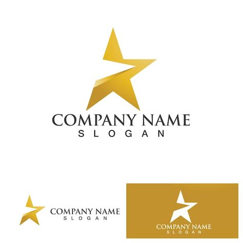 Vector De Logotipo De Estrella Dorada Con Fondo Negro Vector Premium