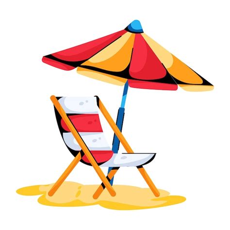 Icono Plano De Silla De Playa Vector Premium