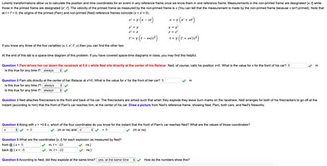 solved lorentz transformations allow us to calculate the