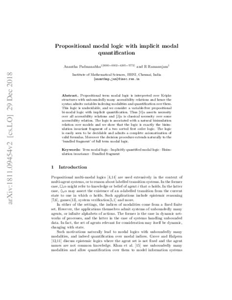 pdf propositional modal logic with implicit modal quantification anantha padmanabha