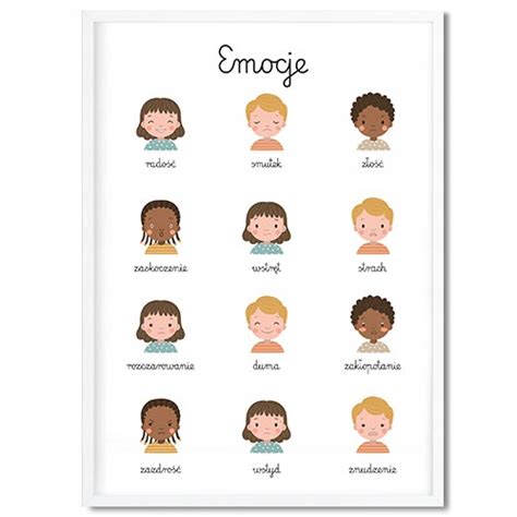 Plakat Edukacyjny A Montessori Dla Dzieci Emocje Uczucia