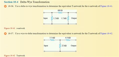 Solved Section 10 4 Delta Wye Transformation B 10 36 Use A Chegg