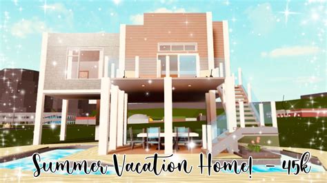 Summer Vacation Home K Bloxburg Speed Build Youtube