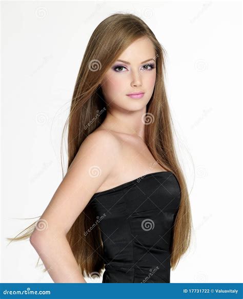 Menina Adolescente Da Sensualidade Bonita Cabelo Longo Foto De