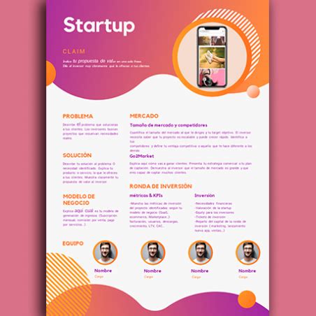 Plantilla One Pager Resumen Ejecutivo De Una Startup Seed