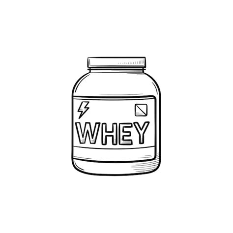 Icône De Doodle Contour Dessiné Main Nutrition Sport Vecteur Premium