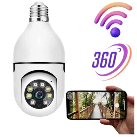 C Mera Ip Seguran A L Mpada V Panor Mica Wifi Encaixe Bocal