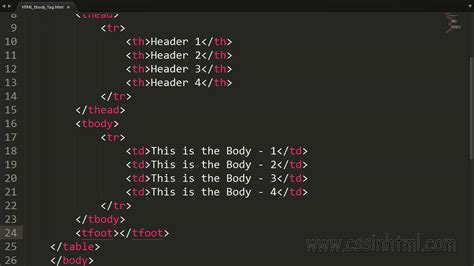 HTML Table Tbody Cách Sử Dụng Và Tối Ưu Hiệu Quả Cho Trang Web