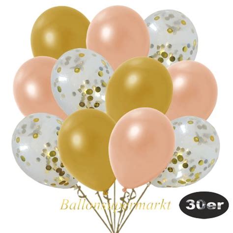 30er Luftballon Set Metallic 10 Gold Konfetti 10 Metallic Gold Und 10