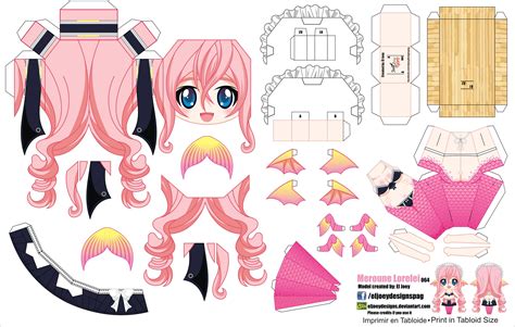Artistic Anime Girl Paper Doll