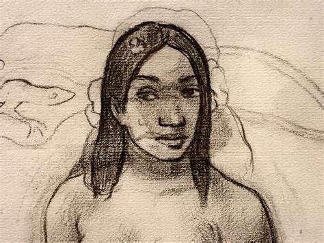 Gauguin Tahitienne Nue Debout Detail Gauguin Dessin