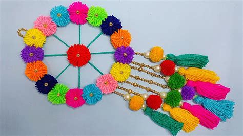 Diy Easy Woolen Wall Hanging Craft Idea Woolen Art And Craft Decoration