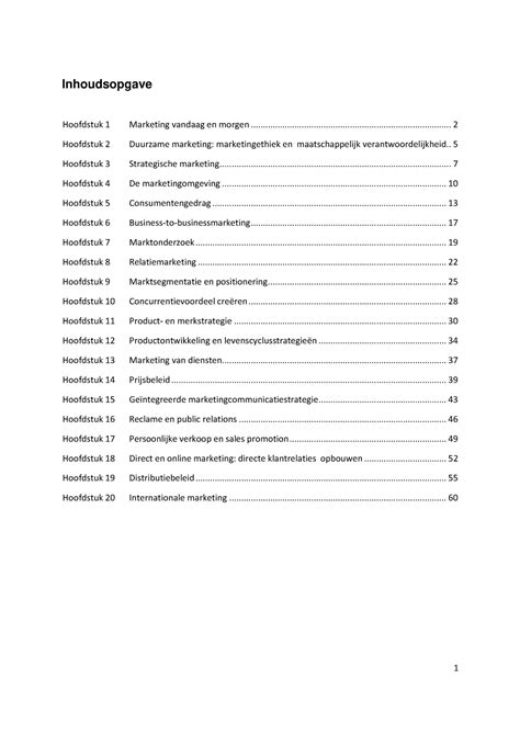 Samenvatting Principes Van Marketing Kotler Colleges Hoofdstukken 1