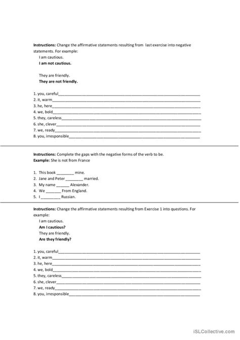 Simple present Verb to be práctica g Español ELE hojas de trabajo pdf