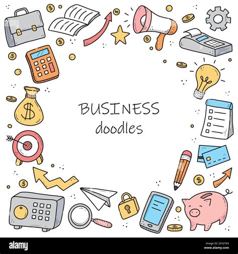 Hand Drawn Banner Of Business And Finance Elements Coin Calculator