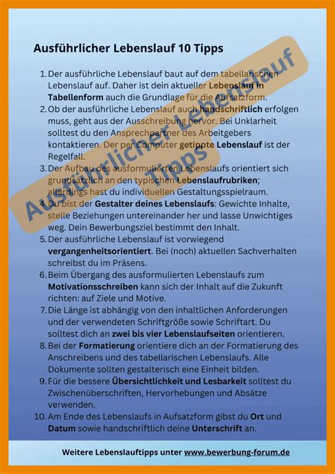 ᐅ Ausführlicher Lebenslauf Muster PDF Aufbau Aufsatzform