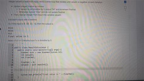 solved integer valuein is read from input write a while