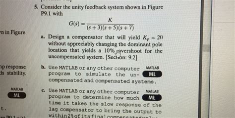 Consider The Unity Feedback System Shown In Figure Chegg