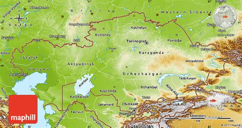 Physical Map Of Kazakhstan