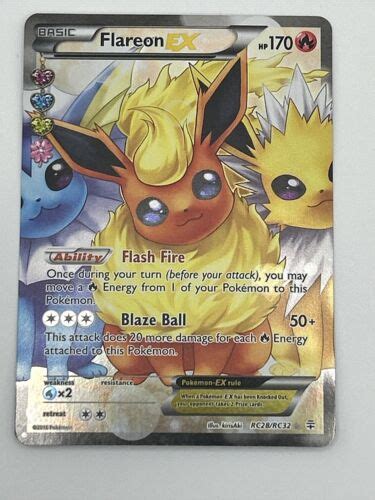 Flareon Ex Rc Rc Generations Pok Mon Tcg Holo Full Art Ultra Rare