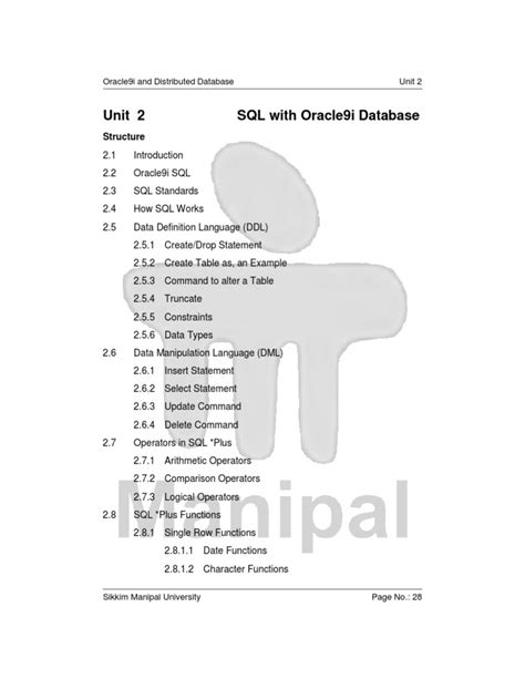 understanding oracle sql an in depth examination of data definition