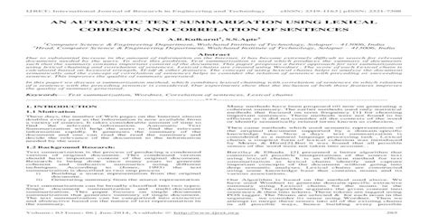 an automatic text summarization using lexical cohesion and correlation of sentences [pdf document]