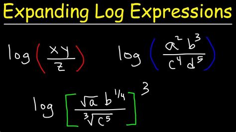 expanding logarithmic expressions expressions algebra ii organic chemistry tutor