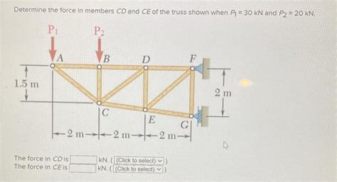 Solved Determine The Force In Members CD And CE Of The Truss Chegg