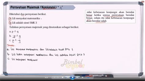 Cara Mengerjakan Pernyataan Majemuk Konjungsi LOGIKA MATEMATIKA YouTube
