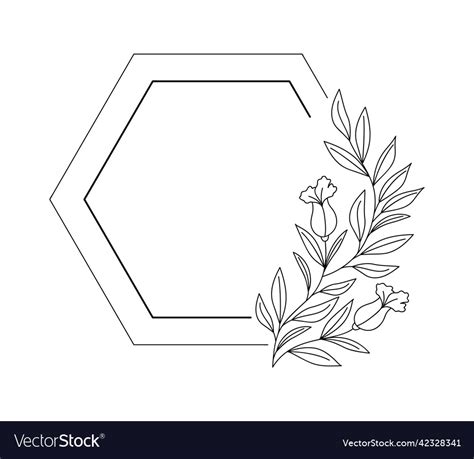 Luxery Hexagon Frame Royalty Free Vector Image