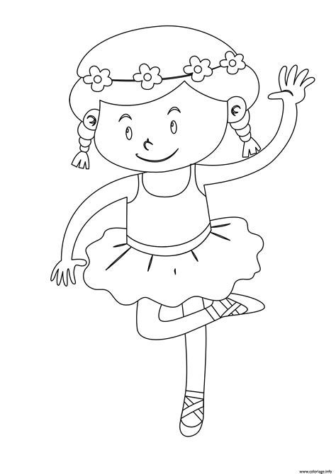 Coloriage Danseuse Petite Fille JeColorie