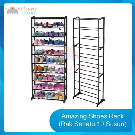 Jual Amazing Shoes Rack Rak Sepatu Rak Jilbab 10 Tingkat Rakitan Kuat