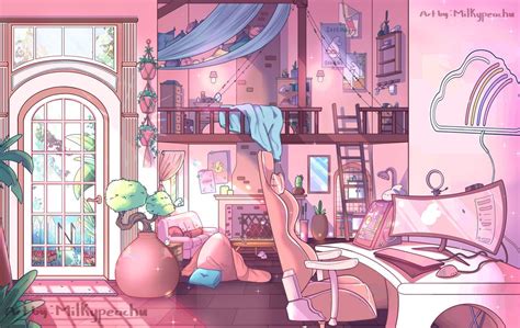 Aesthetic Space Aesthetic Anime Wallpers Pink Casa Anime Girls Room