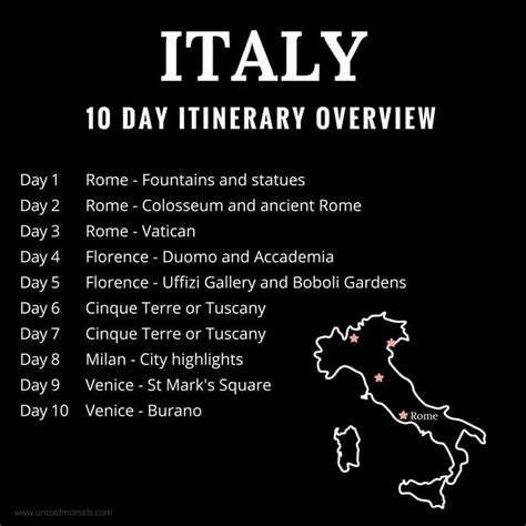 10 Day Italy Itinerary Perfect For First Time Visitors Italy Travel