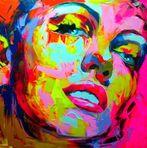 Pintura y Fotografía Artística Rostros Humanos Pintados con Espátula