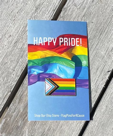 Progress Pride Rainbow Flag 1 Enamel Lapel Pin Badge Gay Etsy