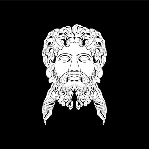 Escultura De Dios Griego Antiguo Rostro De Fil Sofo Como Zeus Triton