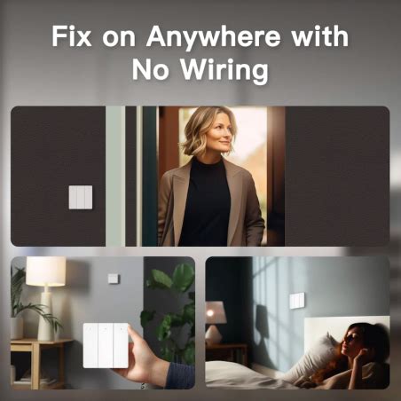 MOES Interrupteur Intelligent Sans Fils Sans Piles Zigbee 2 Boutons