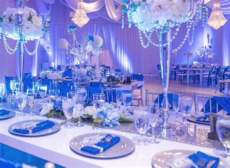 Wonderland Wedding Decorations With Baby Blue Quinceanera Touch