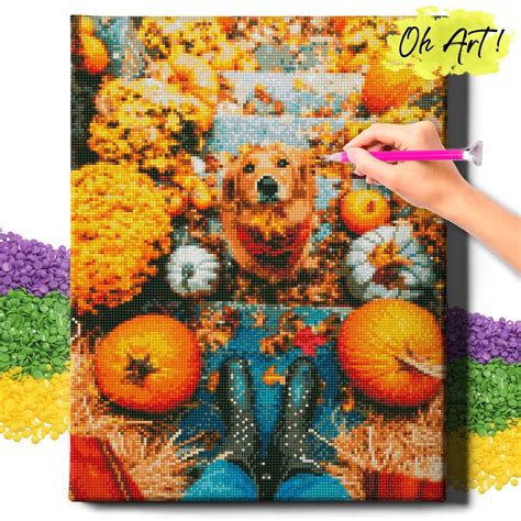 Diamond Painting D Z Ram Pies Haft Diamentowy Du Y Retriever I Dynie