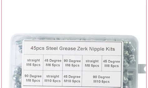 ECROU Kit de raccord de mamelon droit en acier Zerk taille métrique