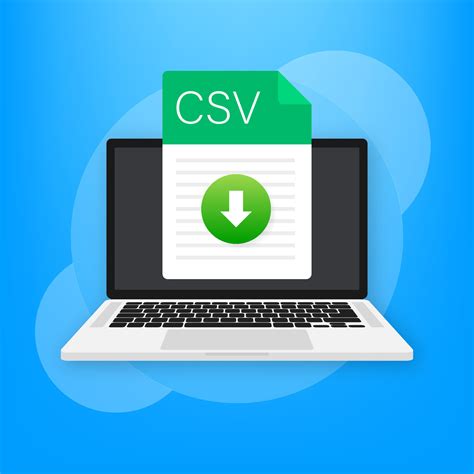 csv archivo icono con ordenador portátil hoja de cálculo documento