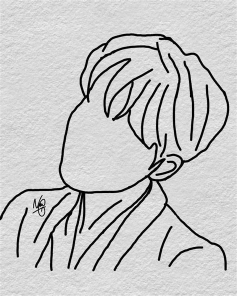 Suga Line Art Sketsa Sketsa Seni Lukisan Seni Abstrak