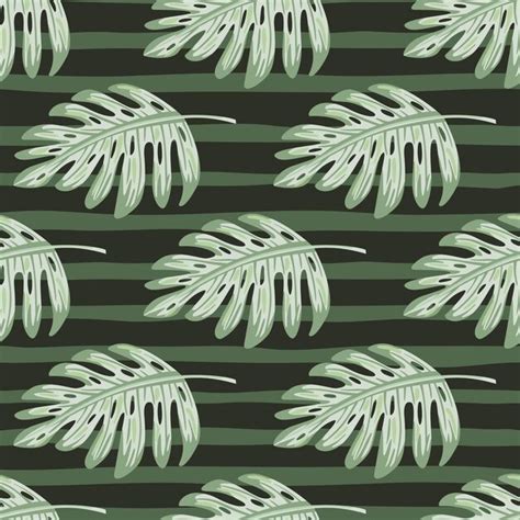 Premium Vector Abstract Exotic Plant Seamless Pattern Botanical Leaf