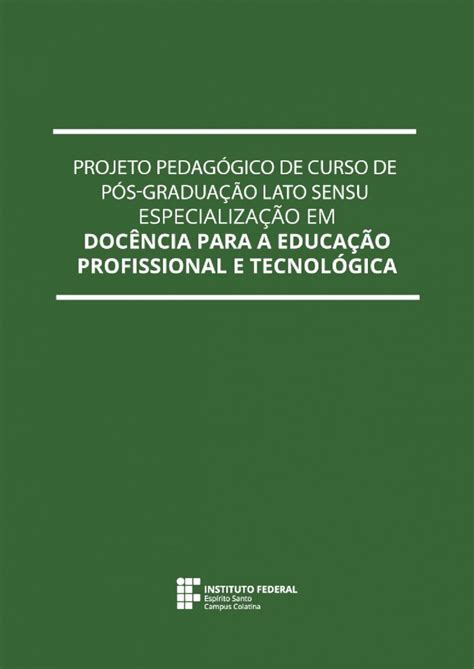PDF Projeto Pedagógico de Curso de Pós Graduação Projeto