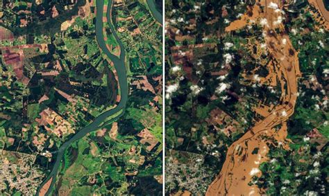 Imagens de satélite mostram antes e depois do ciclone Notibras