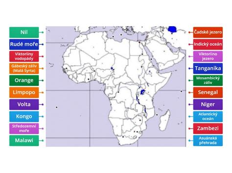 Slepá mapa Afrika 2 Labelled diagram