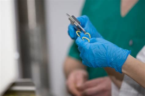 Las Manos De Un Tecn Logo De Producci N Comprueban La Calidad Y El