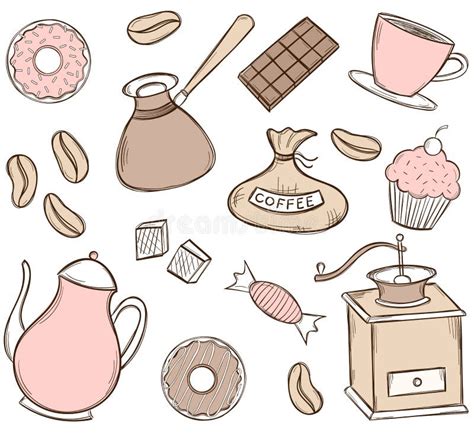 Sistema Colorido Del Garabato Ilustraci N Del Vector Ilustraci N De