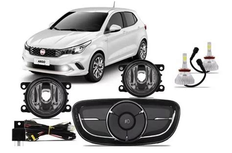 Kit Farol De Milha Fiat Argo Botão Original Super Led 2021 suits